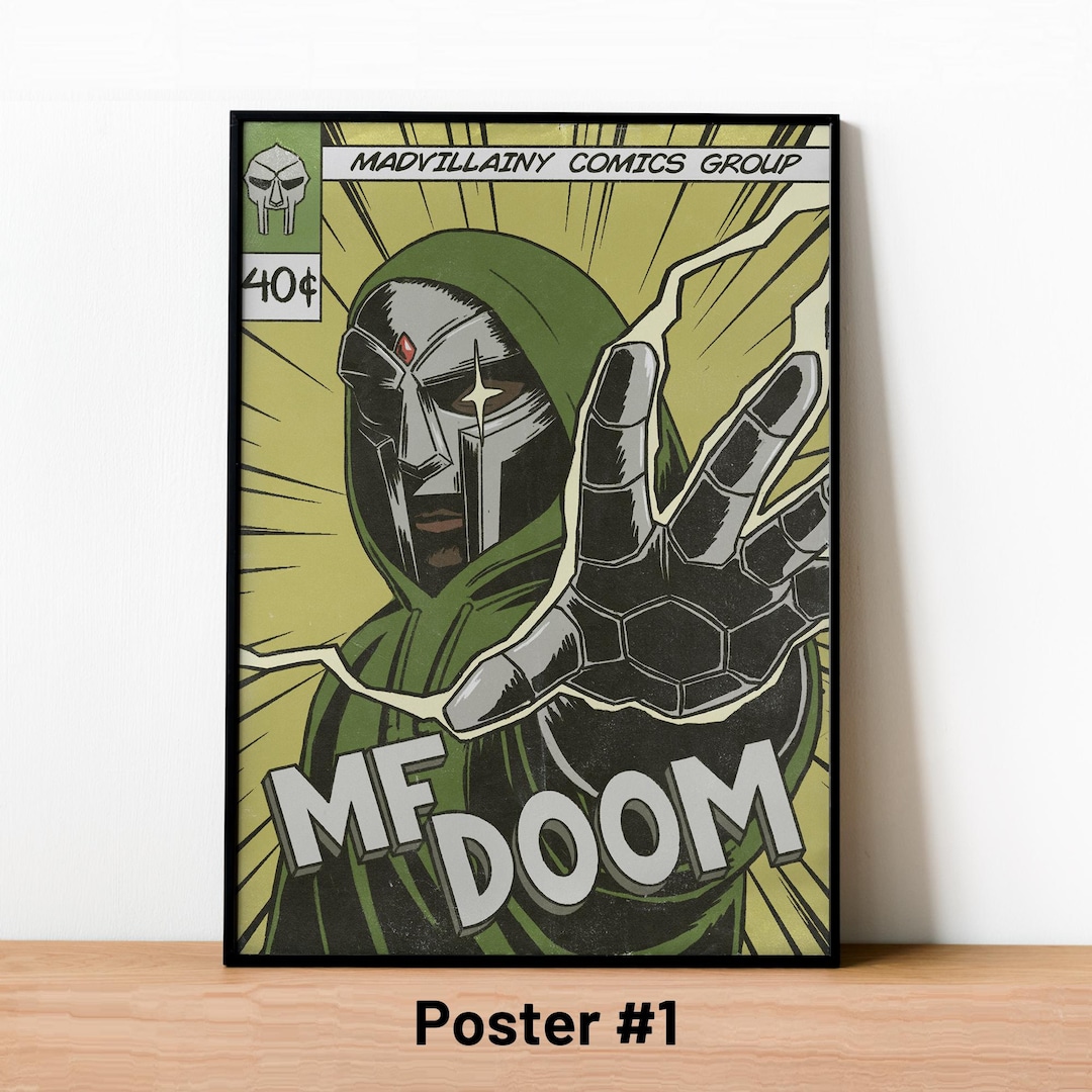 Mf Doom Poster, Mf Doom Print, Mf Doom Wall Art, Retro Music Poster ...