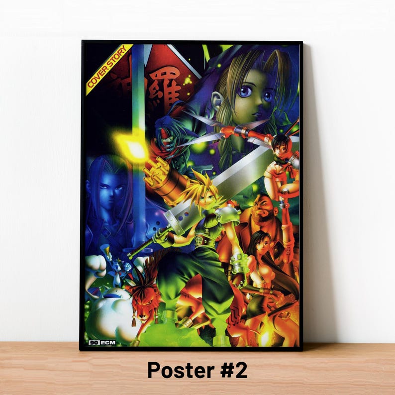 Final Fantasy VII Poster, Final Fantasy Retro Print, Final Fantasy Game ...