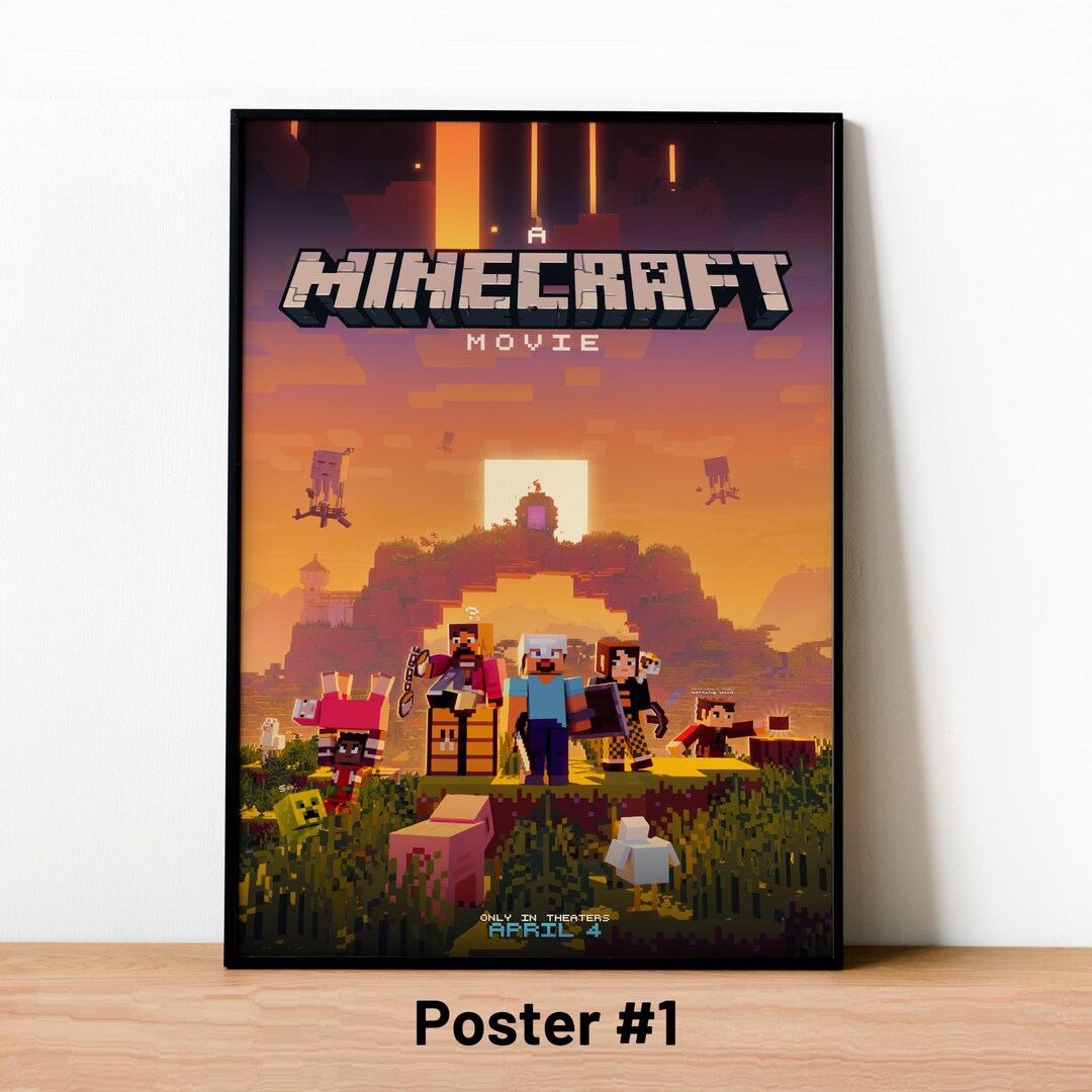 Minecraft Movie Poster, Gaming Room Print, Video Games Decor, Gaming ...
