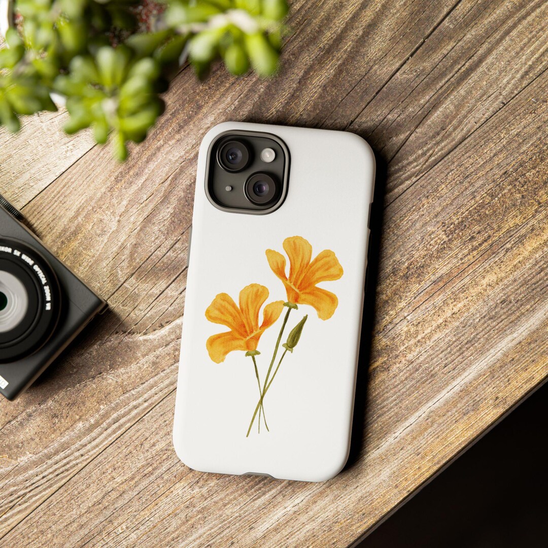 California Poppy | Handpainted Floral | Tough Phone Case | iPhone 15 ...