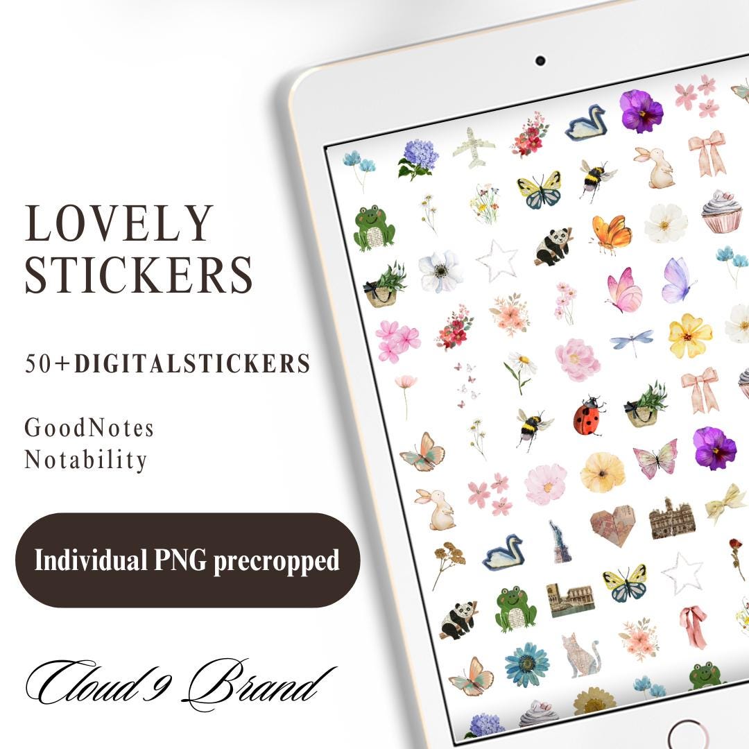 Lovely Digital Stickers | Digital Planner Stickers | Pre-cropped ...