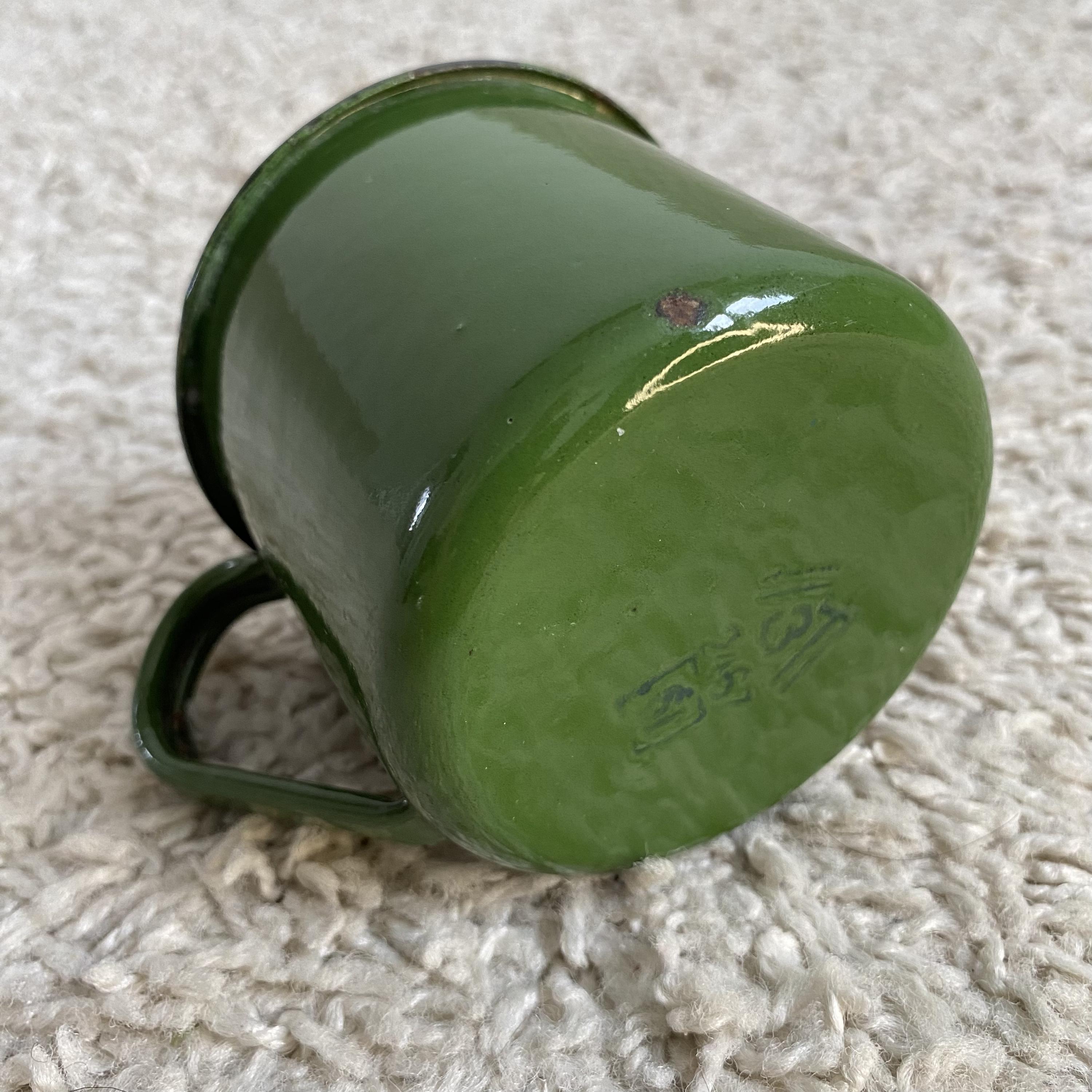 Vintage Soviet Enamel Mug. Original Army Green Cup USSR. Russian Army ...