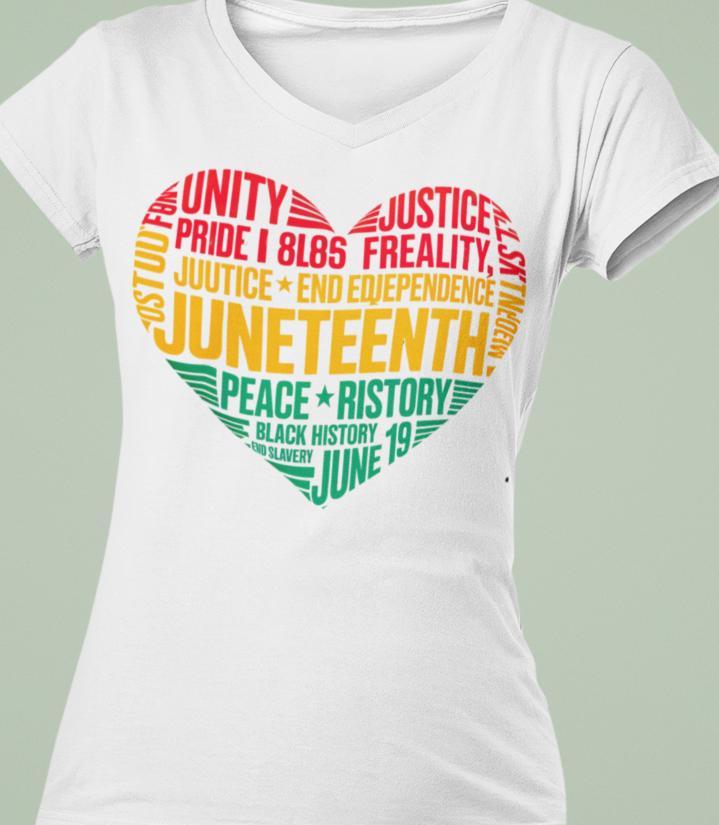 Juneteenth Heart Shaped Wall Art With Red Yellow Green Typography ...