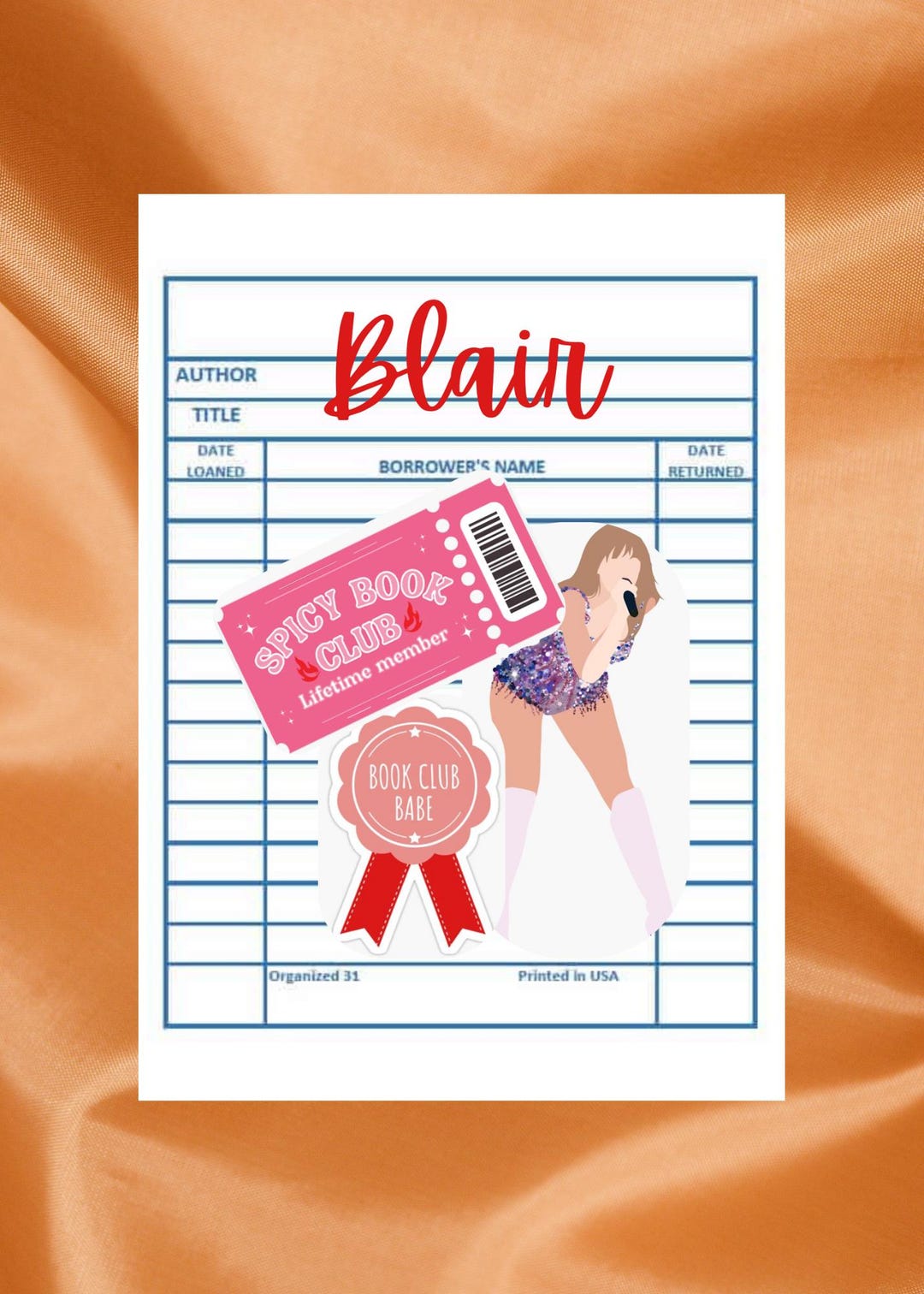 Editable Library Card in My Reading Era - Etsy