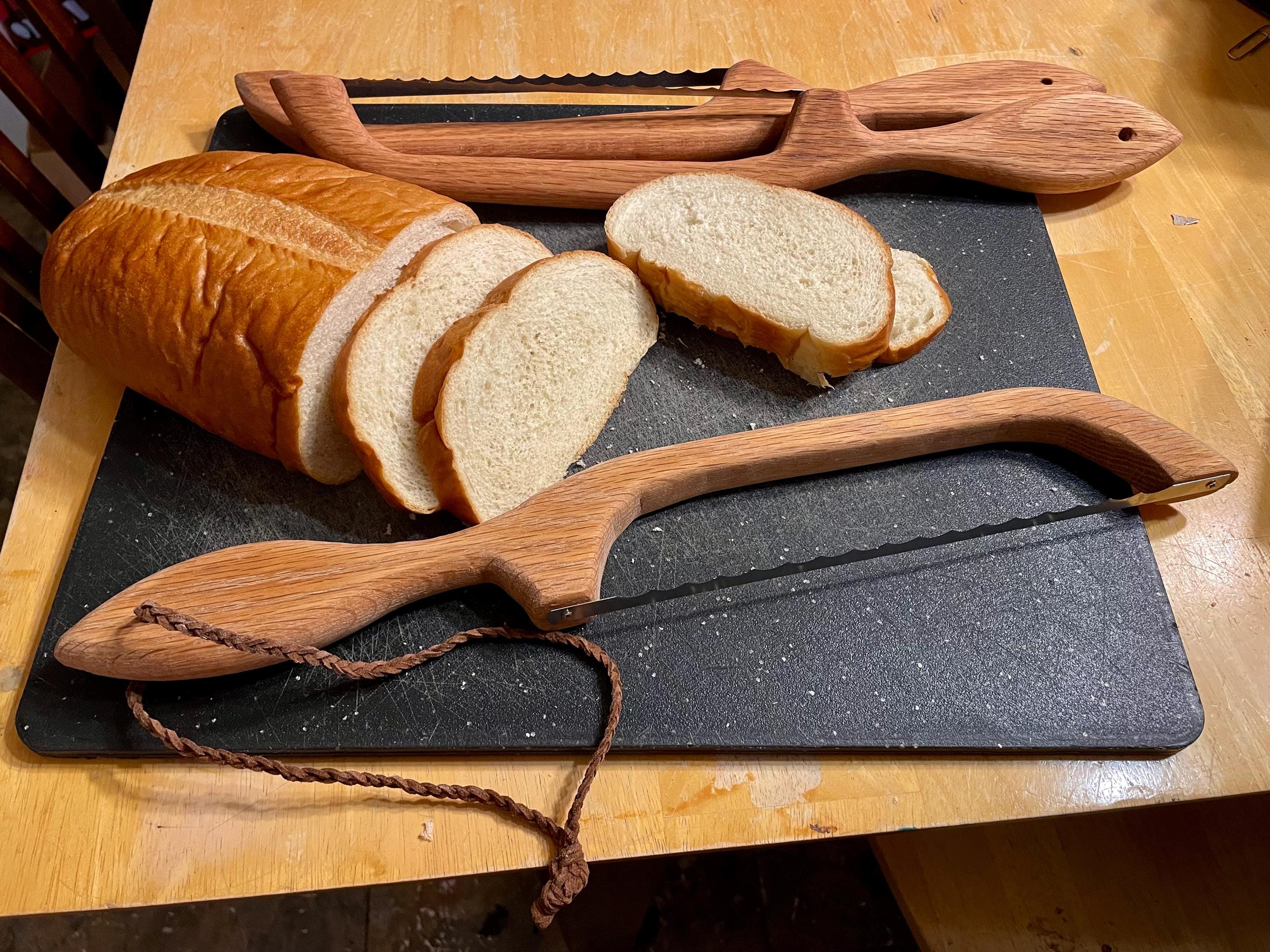 Sourdough Bread Knife, Fiddle Knife, Homemade Bread Slicer, Wood Knife ...