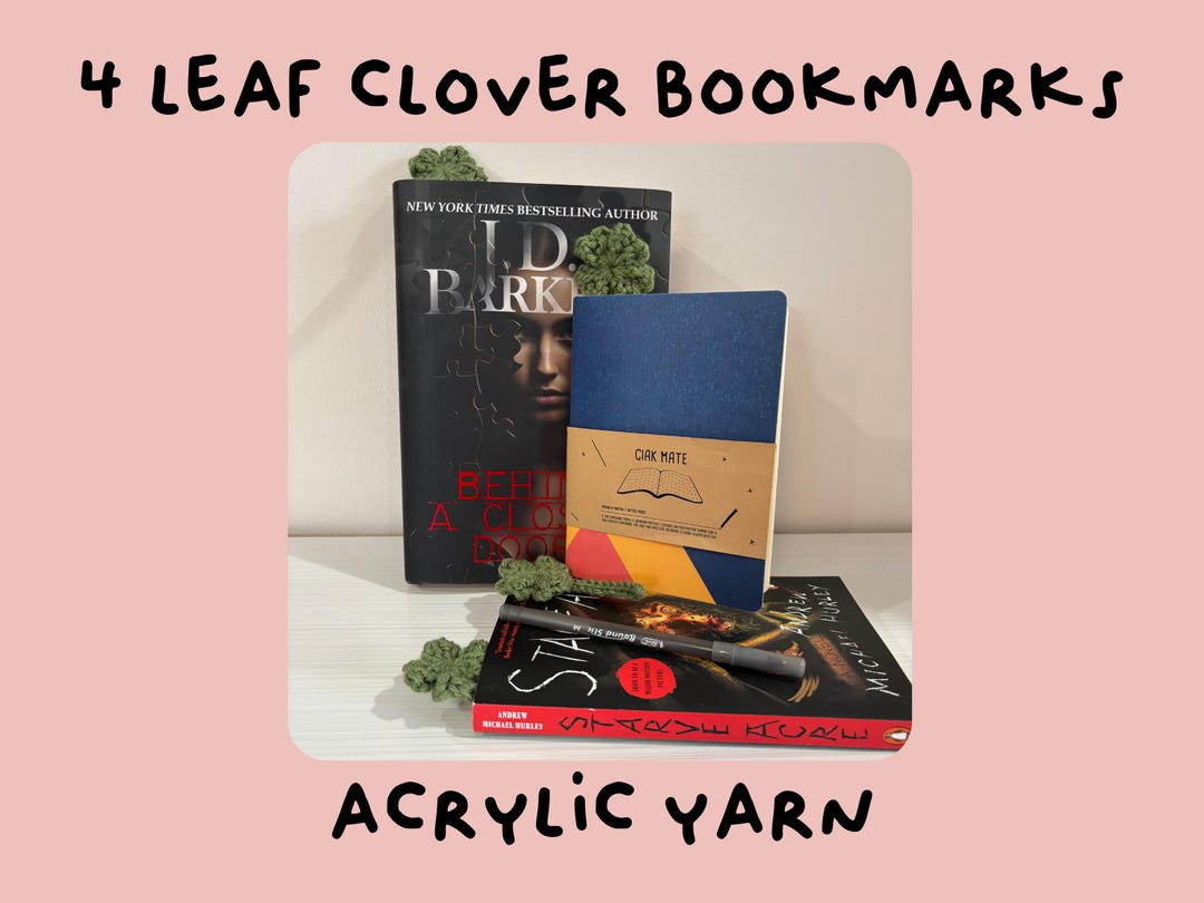 4 Leaf Clover Bookmark - Medium Length - Set of 4 - Handmade Crochet ...