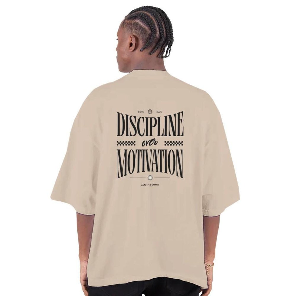 Discipline Over Motivation Men's Oversized Heavyweight Drop-shoulder ...