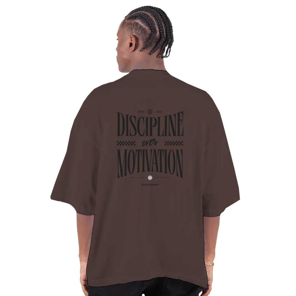 Discipline Over Motivation Men's Oversized Heavyweight Drop-shoulder ...