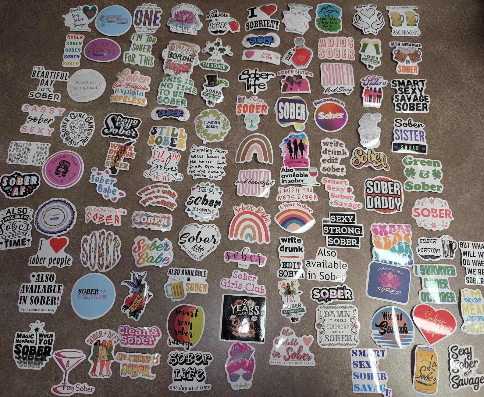 Sober Stickers Pack - Sobriety Affirmation Stickers | Recovery ...