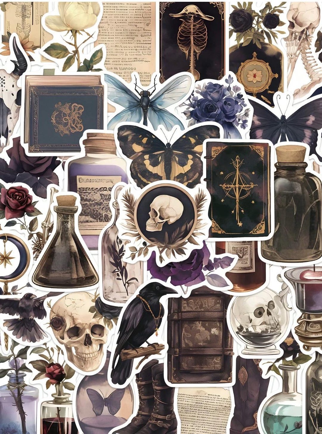 Dark Aesthetic Witch Stickers Pack – 5 to 50pcs Horror Magic Gothic ...