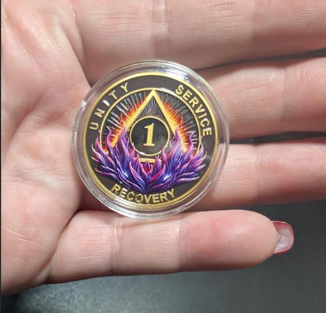 1 Year Sobriety Medallion | AA NA Anniversary Gift - Etsy