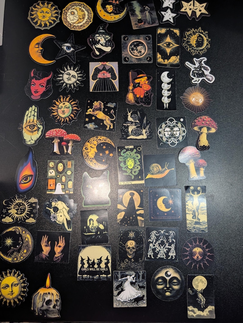 Occult Celestial Stickers: Gothic Witchy Decals for Laptop, Water ...