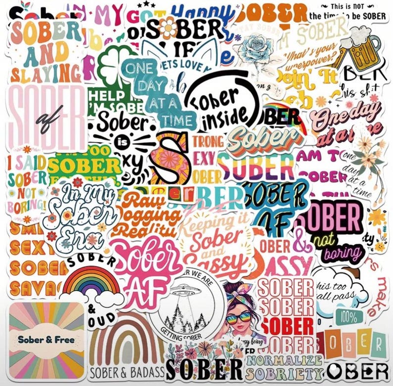Sobriety Sticker Pack: Waterproof Vinyl Recovery Stickers - Etsy
