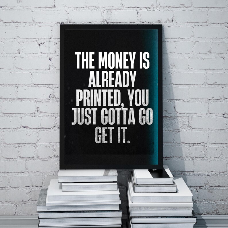 Motivational Poster, Inspiring Home Decor, Hustle and Motivate Poster ...