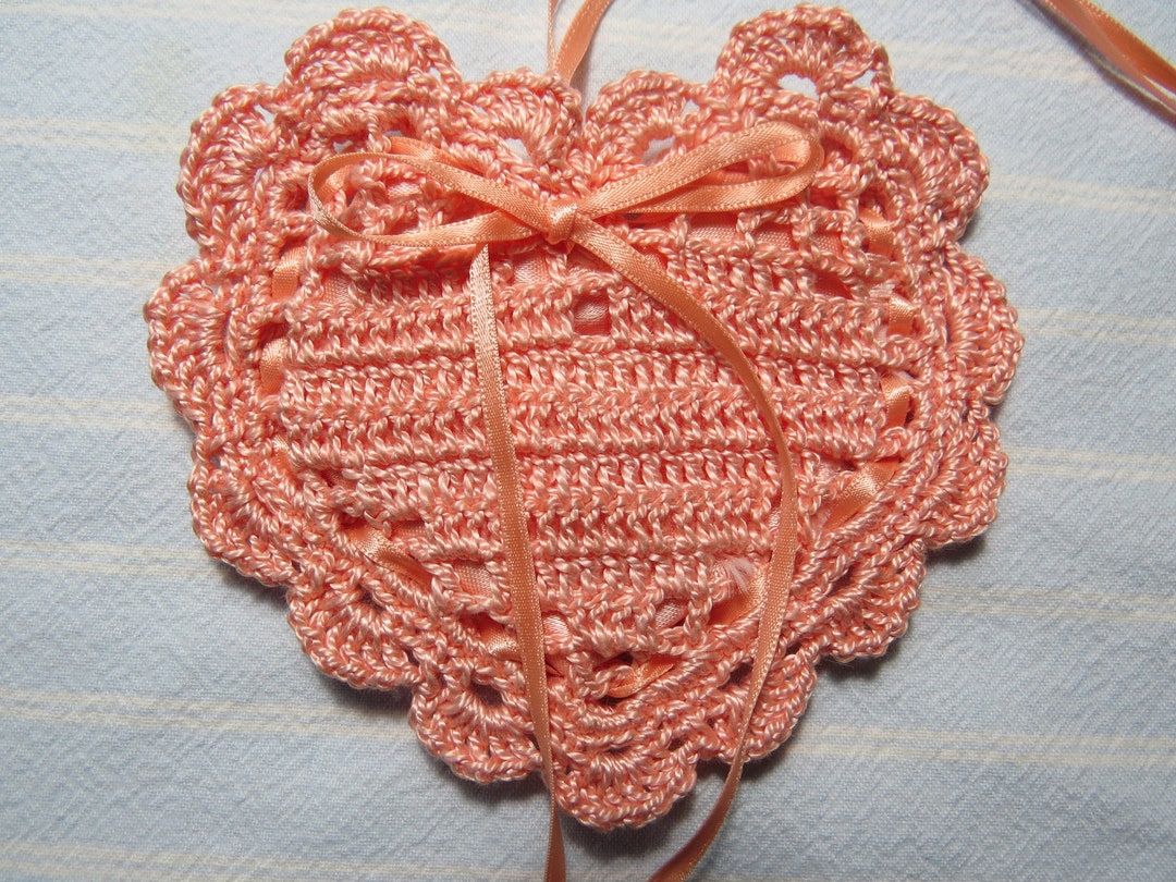 Peach 4x4 Heart Sachet'lavender Sunset' Fragrance-heart Sachet-hand ...