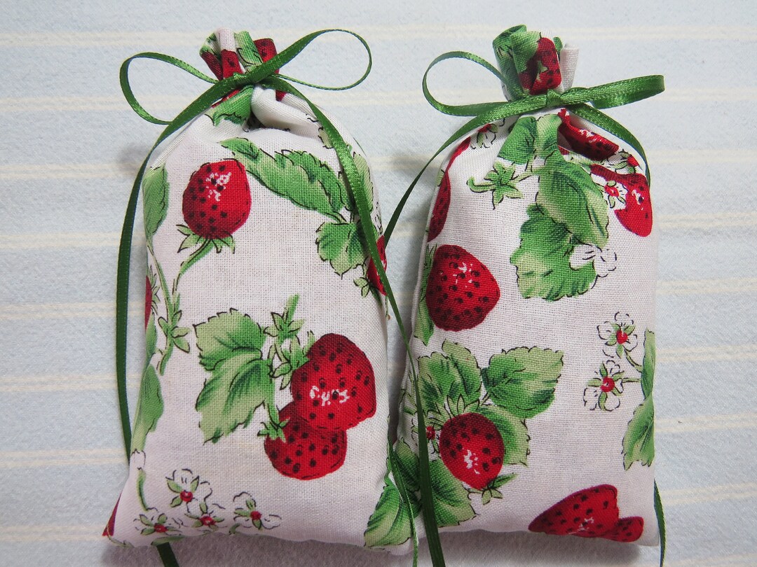 Strawberries 5"x2" Sachet-'fresh Strawberry' Fragrance-cotton Botanical ...