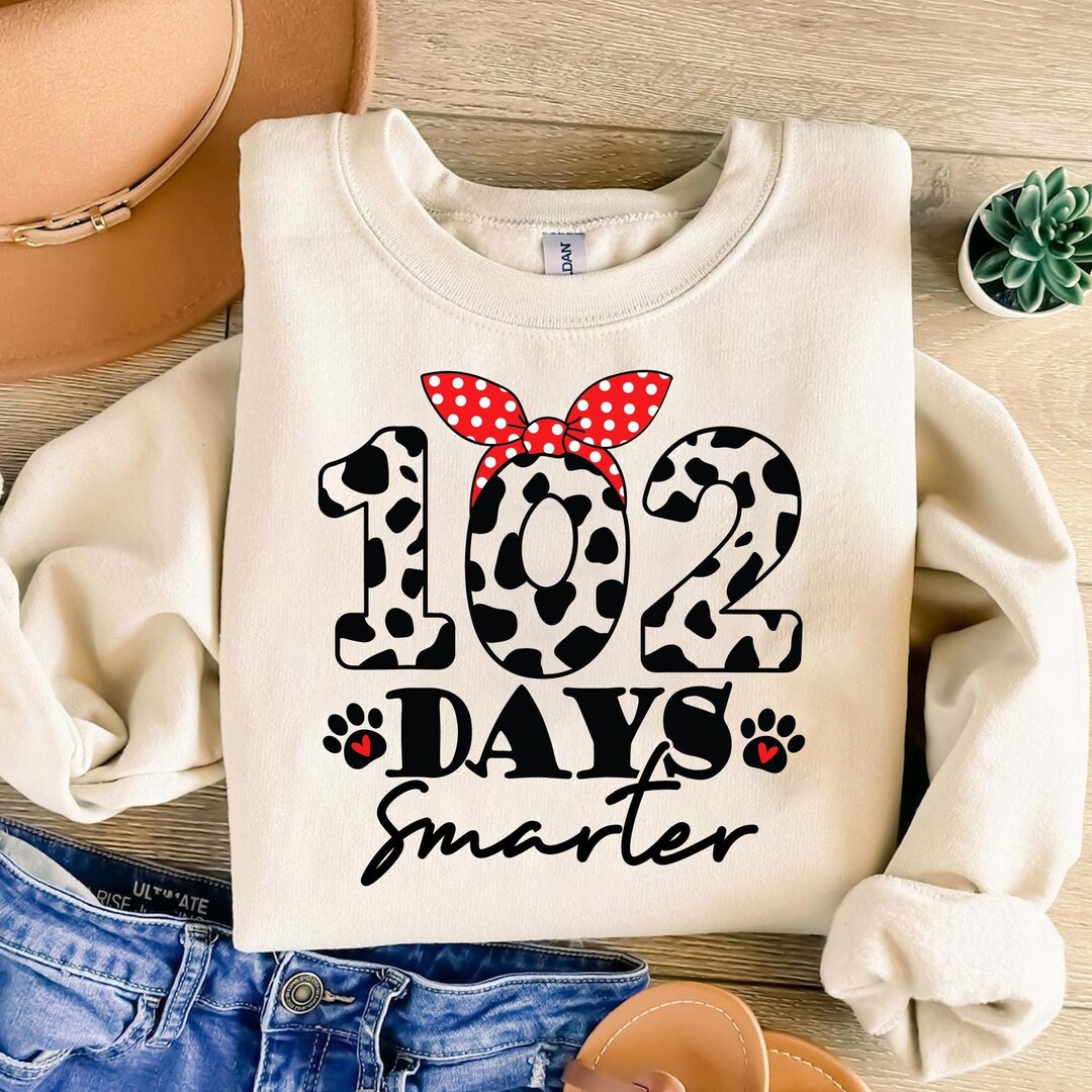 102nd Day of School SVG PNG , Teacher Dalmatian 100 Days Smarter Girls ...