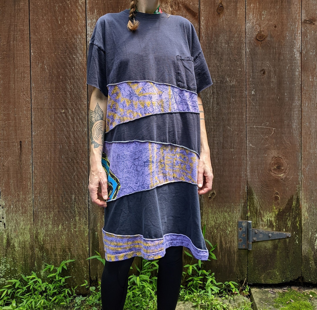 Oversized Patchwork T-shirt- Upcycled Sustainable Refashion - Etsy