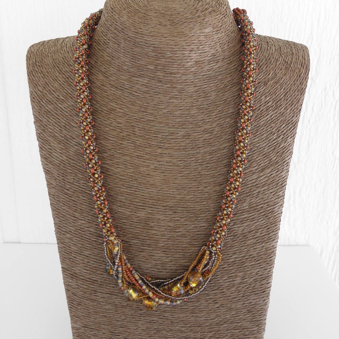Start With a Rust Beaded Bohemian Styled Necklace to Create Your Own ...