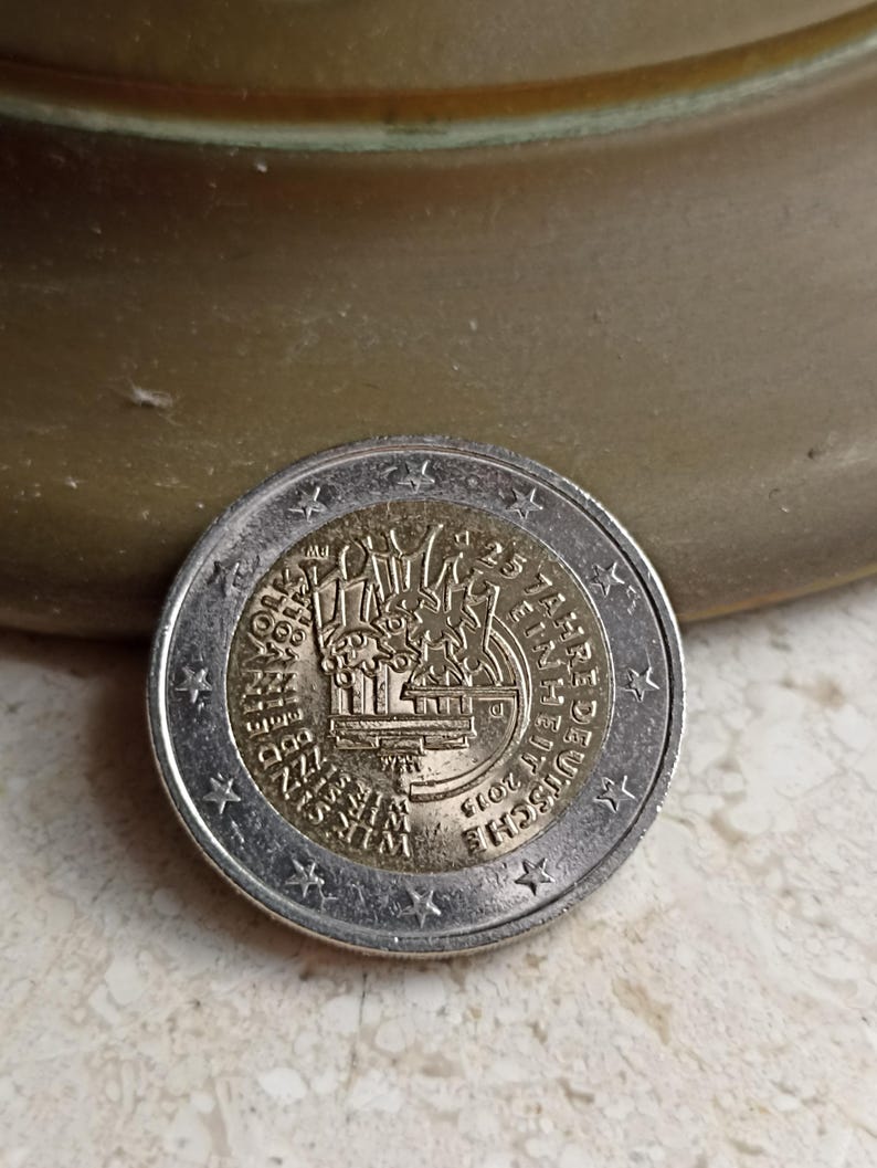 Rare 2 Euro German Coin - 25 Years Germany Celebration - Polished - Etsy
