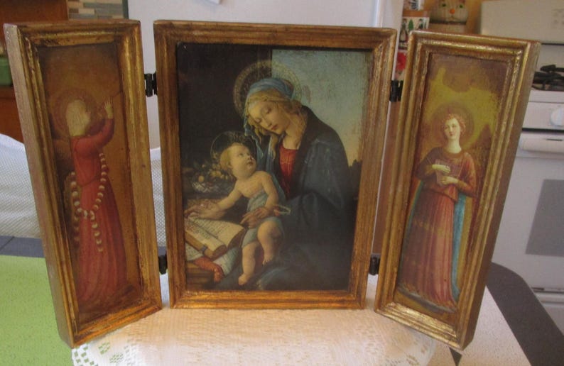 Large Vintage Triptych, Botticelli Inspired - Etsy