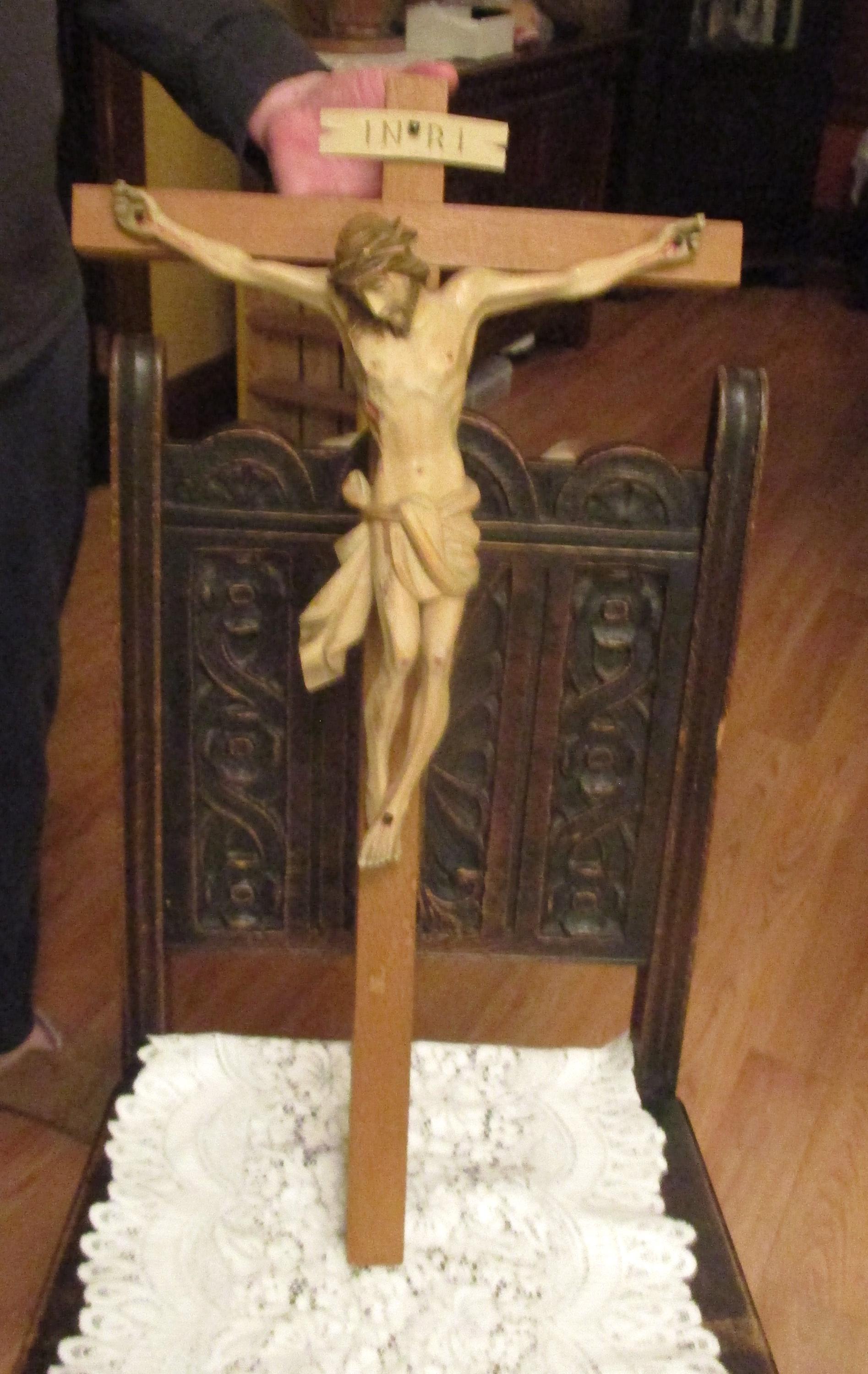 27in, Carved Crucifix, Wall Cross, Church Cross, Religious Decor ...