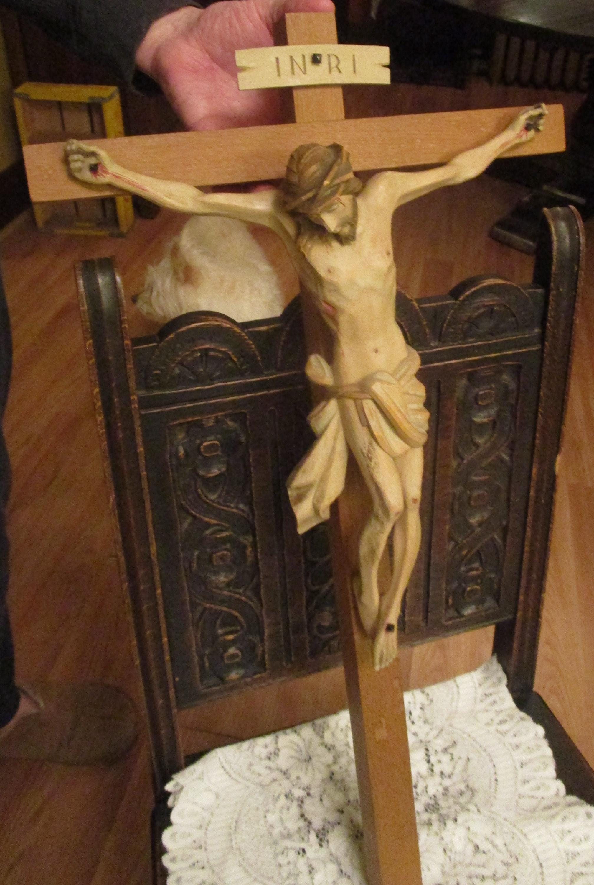 27in, Carved Crucifix, Wall Cross, Church Cross, Religious Decor ...