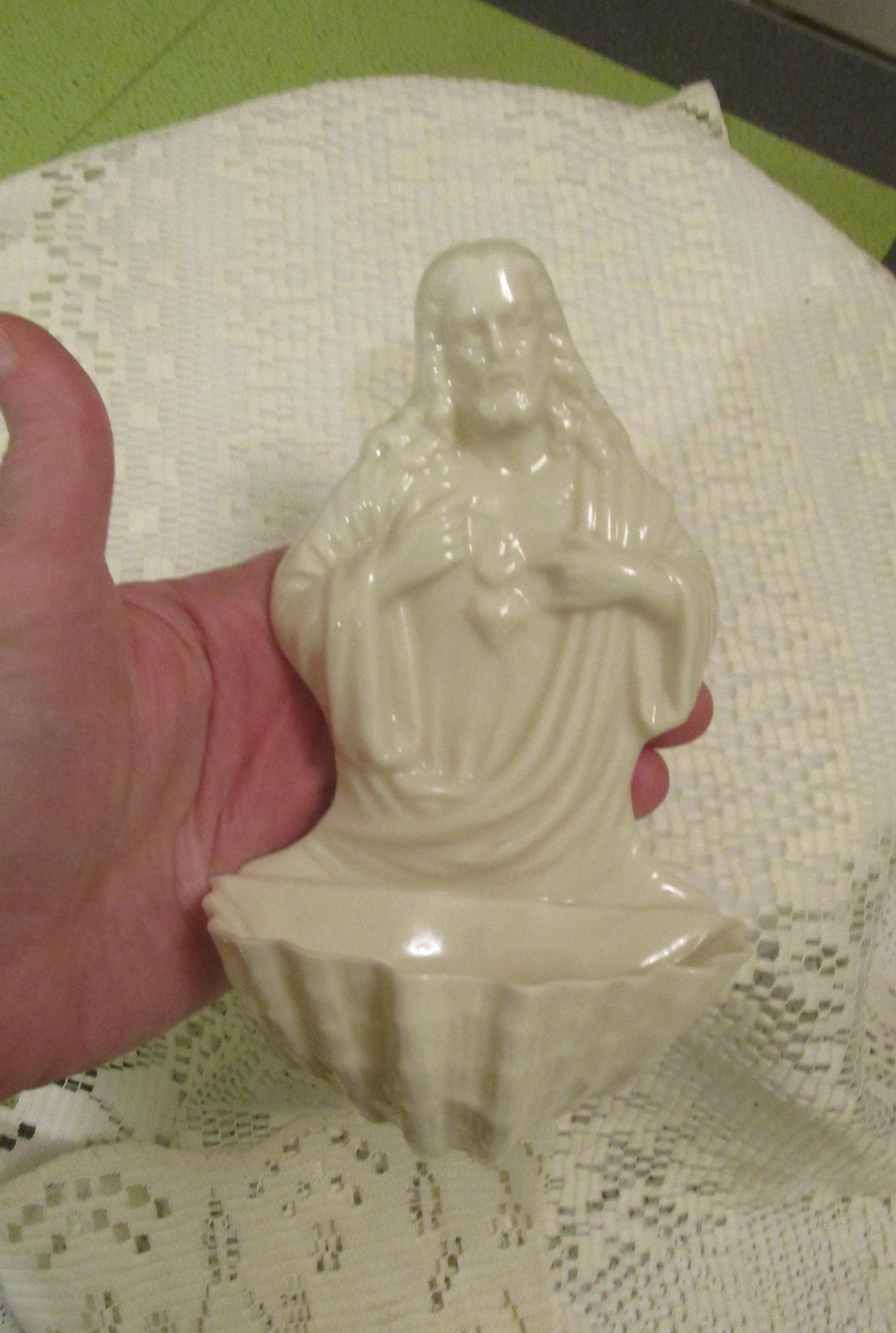 Belleek, Holy Water Font, Jesus Font, Sacred Heart, Religious Decor ...