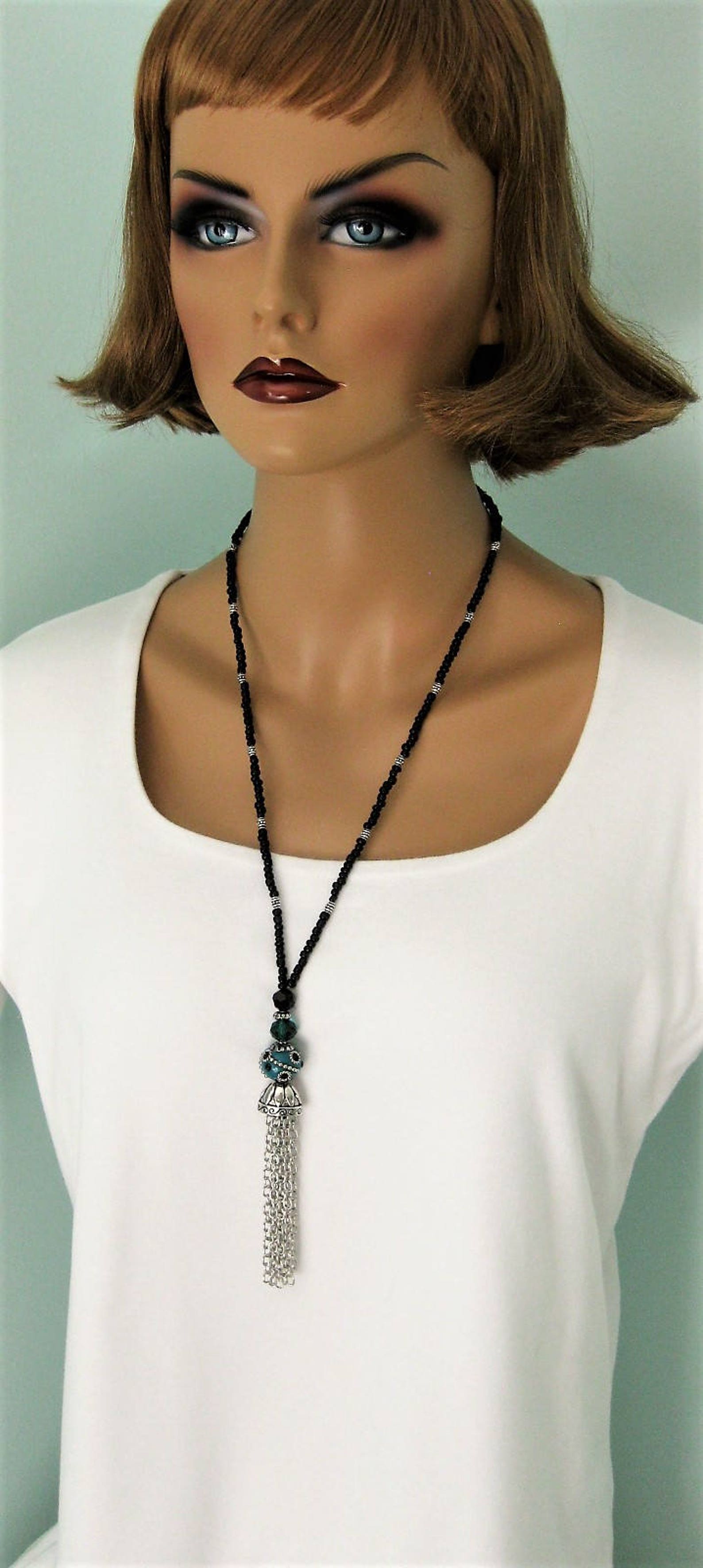 Long Beaded Necklace With Tassel Necklaces For Women Etsy long-beaded-necklace-with-tassel-necklaces-for-women-etsy