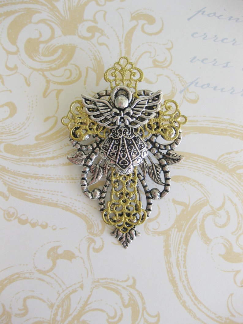 Angel Brooch Cross Brooch in Memory Of Sympathy Gift Angel - Etsy