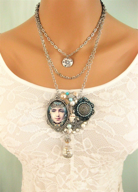 Mermaid Jewelry Mermaid Necklace Mermaid Brooch Statement | Etsy