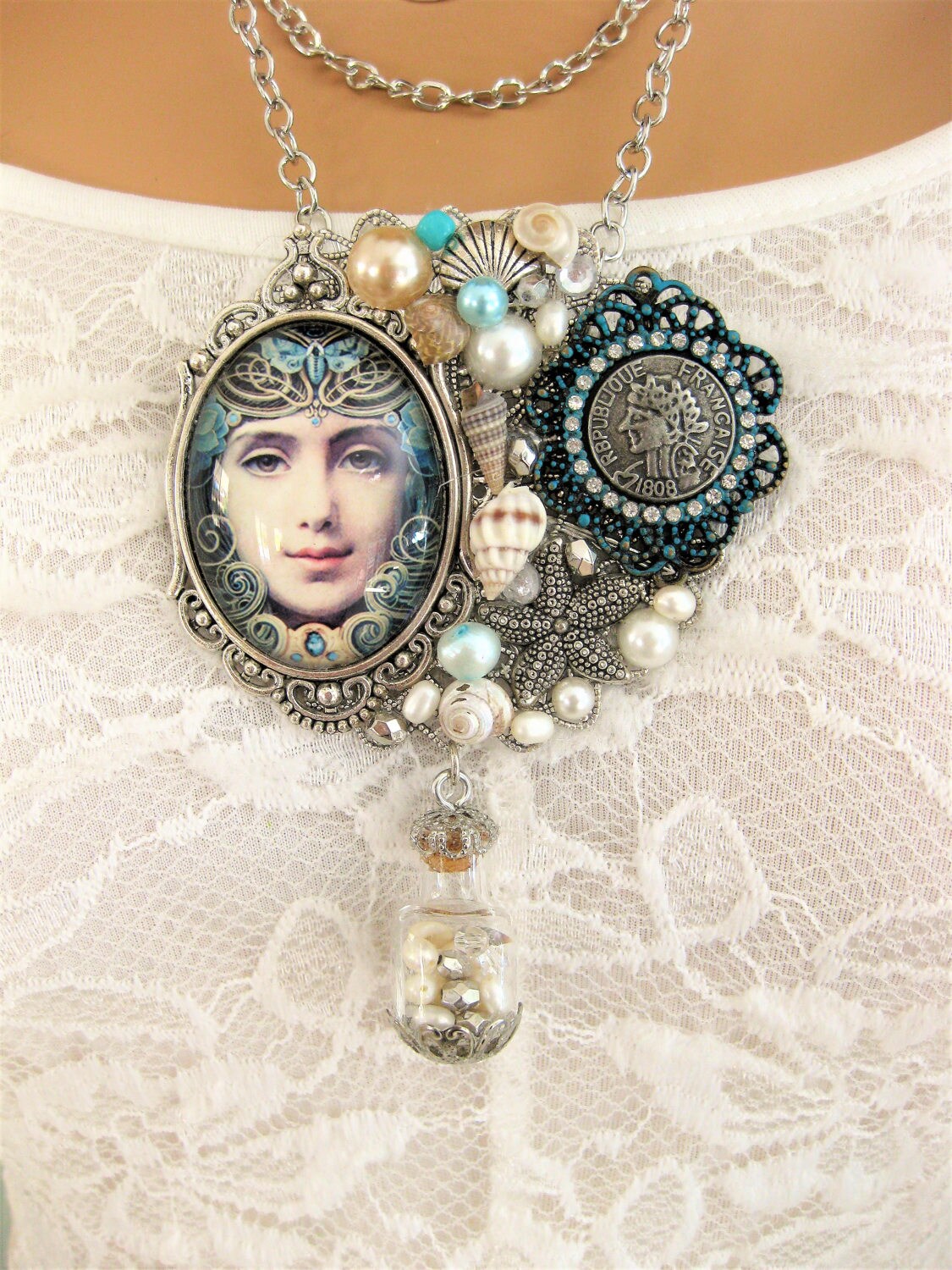 Mermaid Jewelry Mermaid Necklace Mermaid Brooch Statement | Etsy