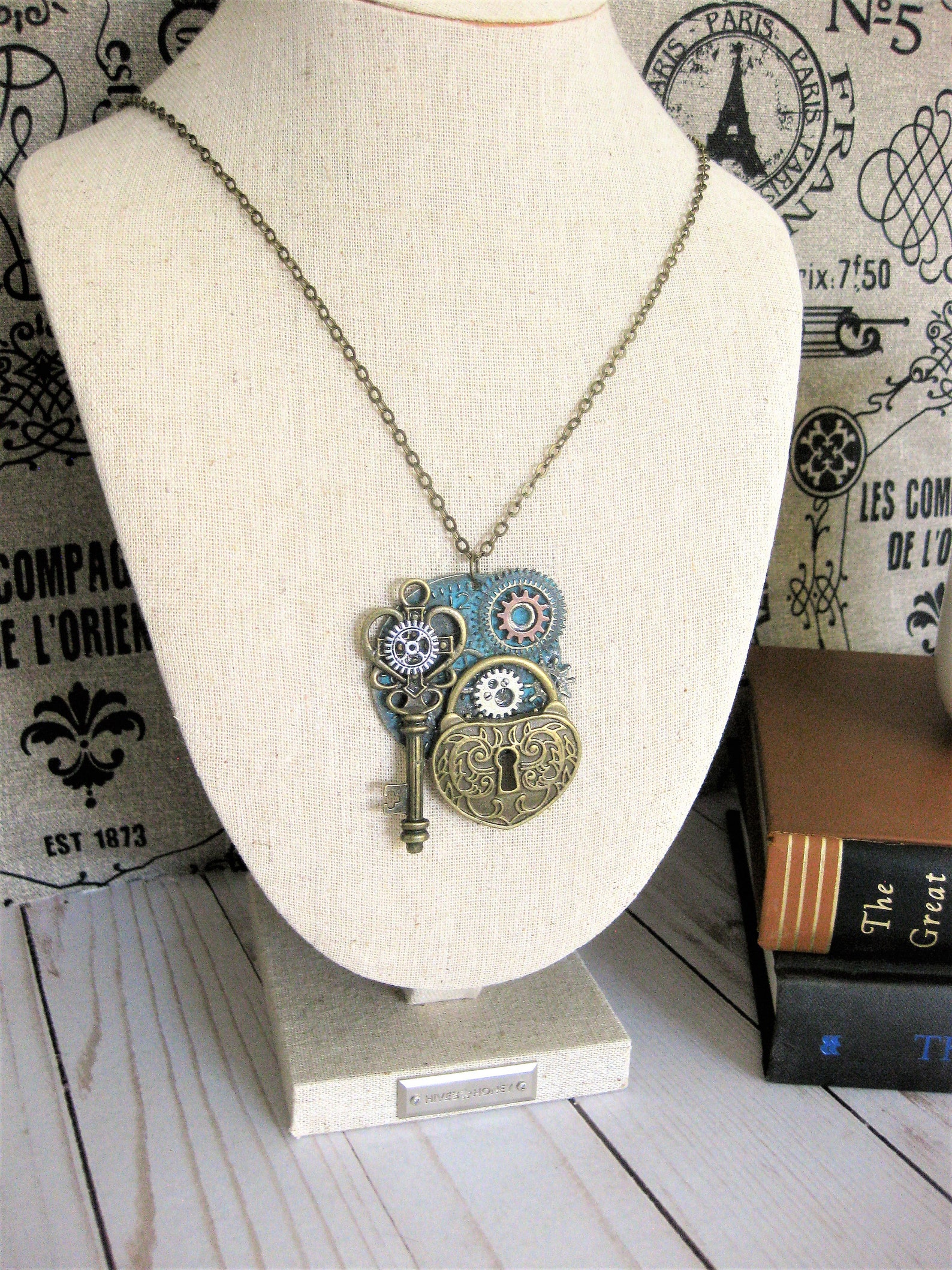 Steampunk Lock and Key Assemblage Necklace Steampunk Necklace | Etsy