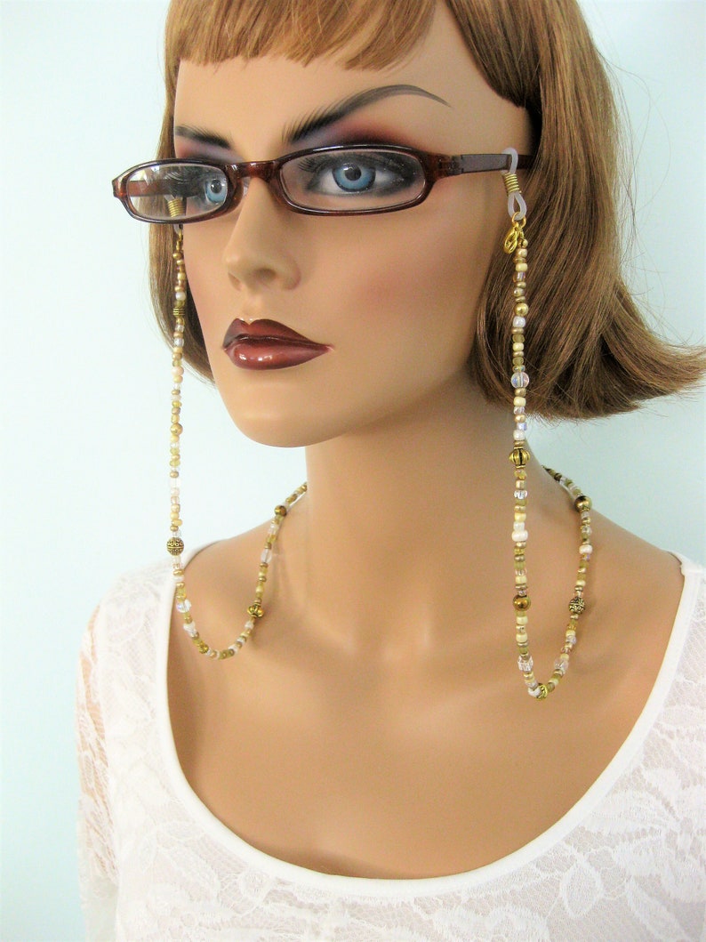Gold Eyeglass Chain Glasses Chain Beaded Eyeglass Chain - Etsy