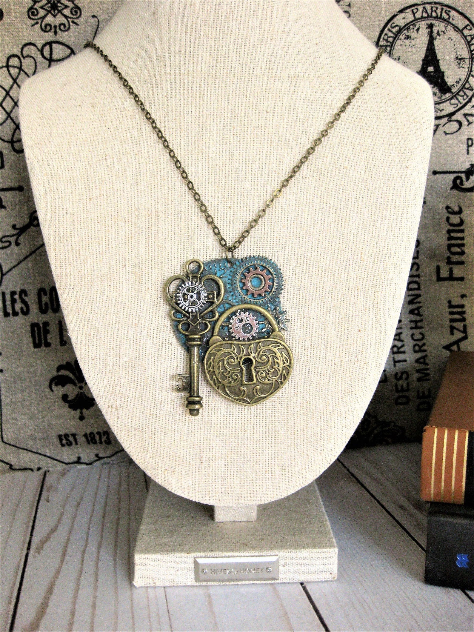 Steampunk Lock and Key Assemblage Necklace Steampunk Necklace | Etsy