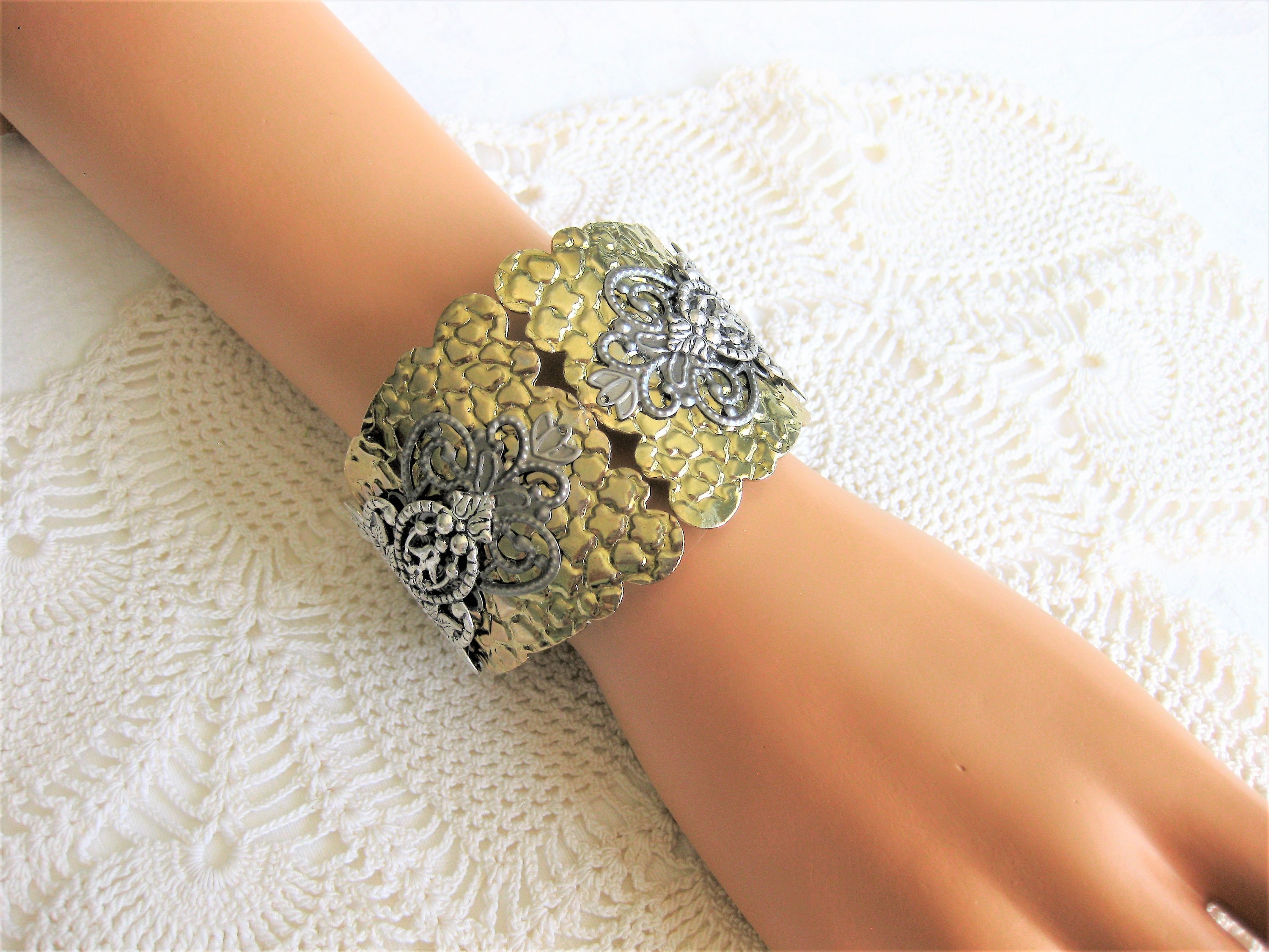 Large Gold Cuff Bracelet Bracelet Cuff Bracelet for Women | Etsy