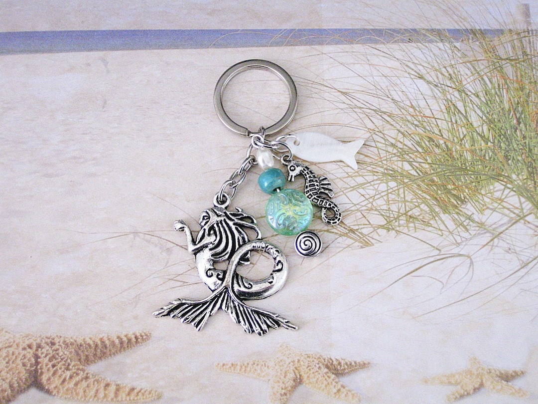 Mermaid Key Chain, Beaded Key Chain, Mermaid Key Ring - Etsy