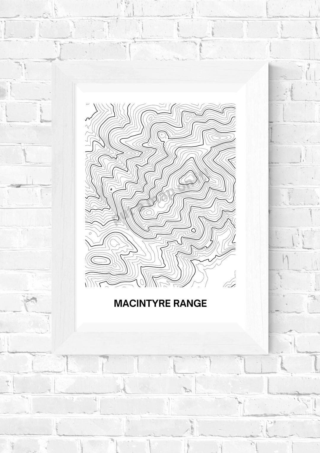 Adirondack Topographic Map Poster Fine Art Print Mount Marcy Macintyre ...