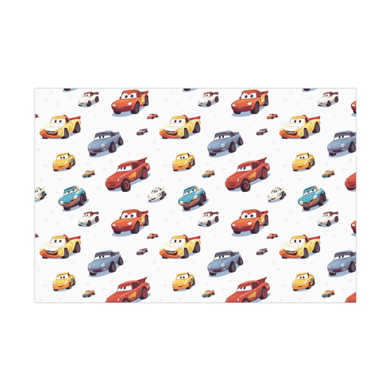 Cartoon Cars Wrapping Paper 2 - Etsy