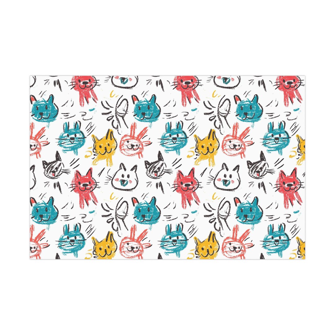 Cat Birthday Wrapping Paper - Etsy