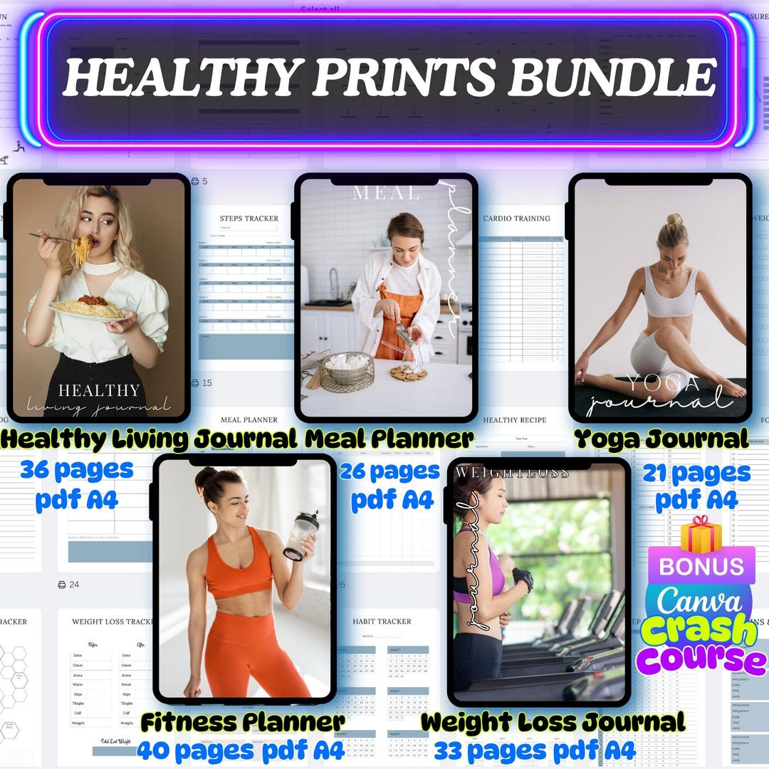 ULTIMATE Wellness Planner Bundle: Healthy Living, Fitness, Yoga ...