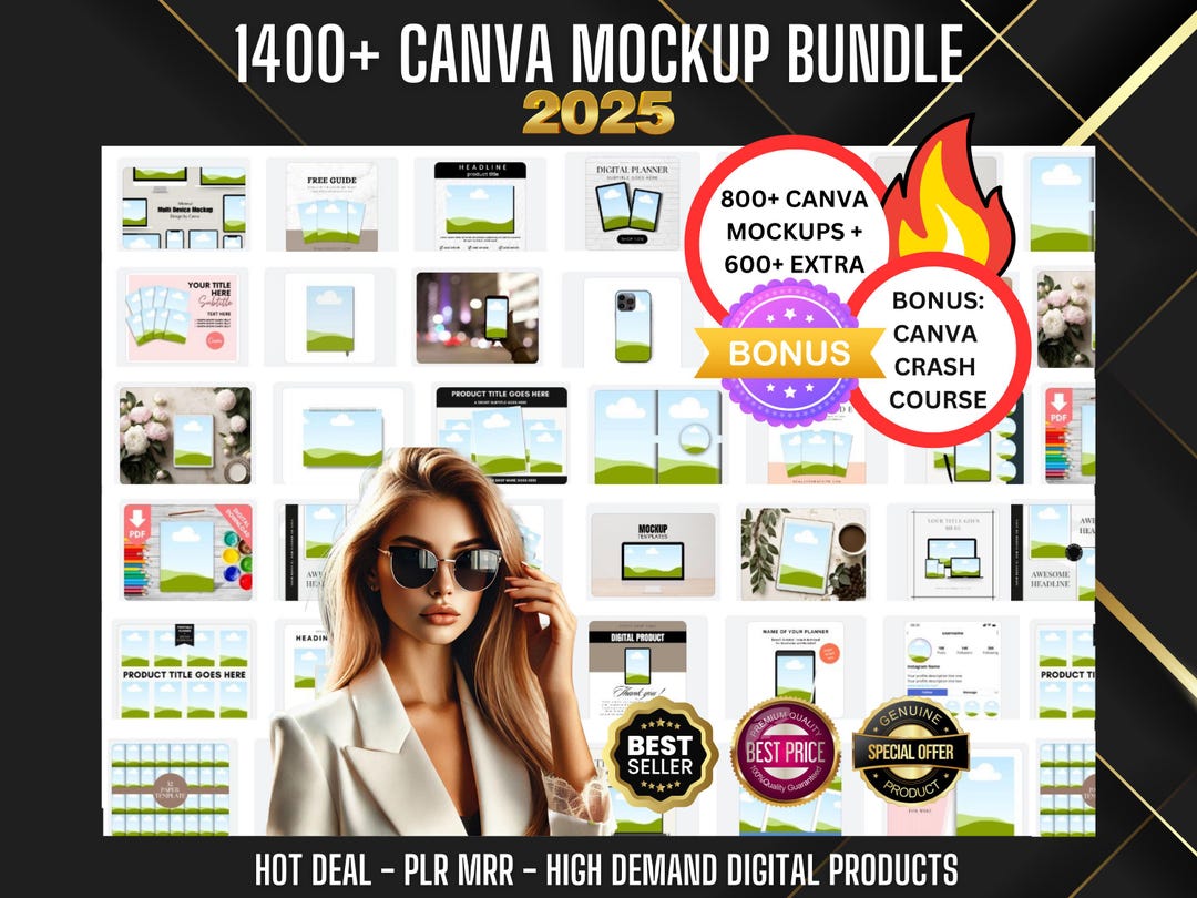 Canva Mockup Templates SUPER Bundle PLR MRR Digital Products Mrr ...