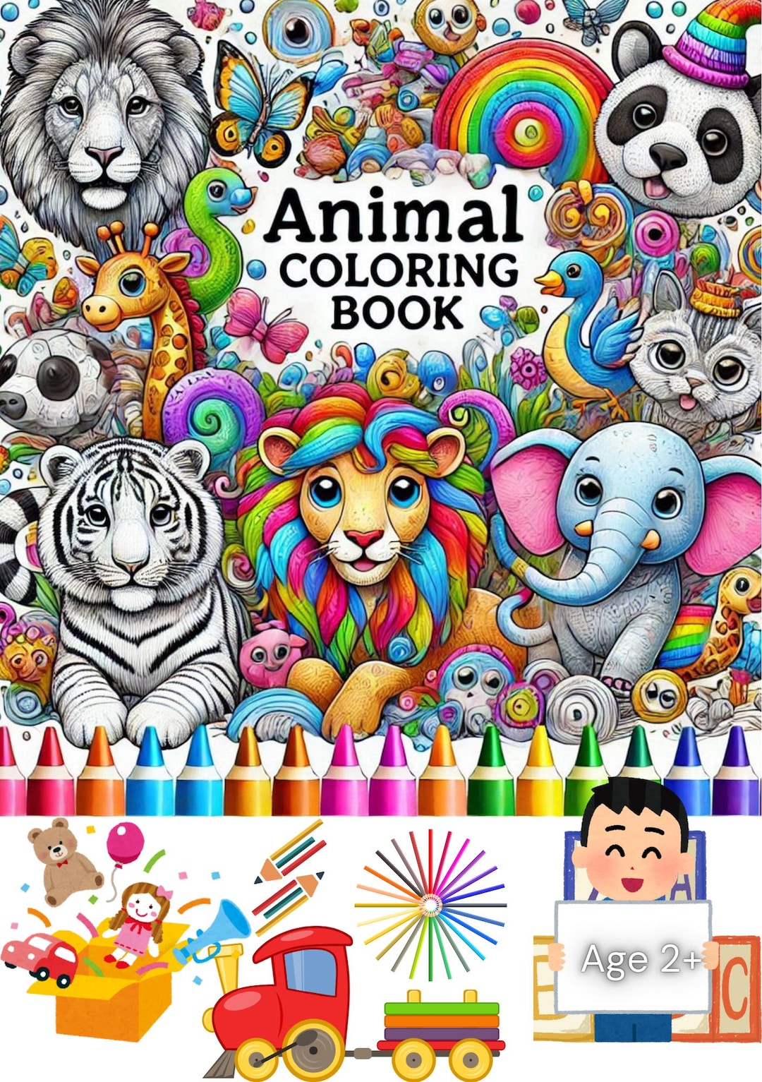 Kids Coloring Book - Etsy