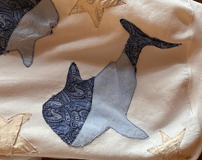 Handmade Patchwork Sewn Shark Ocean Hoodie Sweatshirt - Etsy