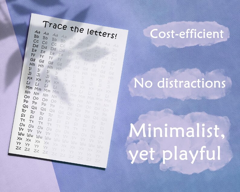 Letter Tracing Worksheet for Kids Printable Template, Trace Letters ...