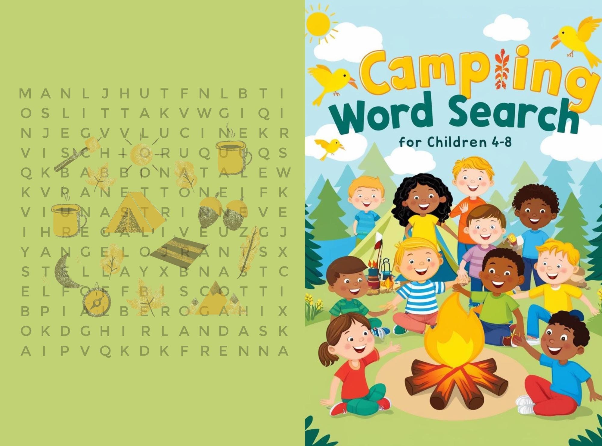 Camping Word Search Puzzle Book | Printable Kids Activity PDF | Fun ...