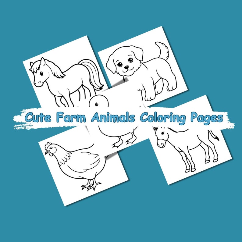 Cute Farm Animals Coloring Pages - Cozy and Fun Pets & Farm-themed ...