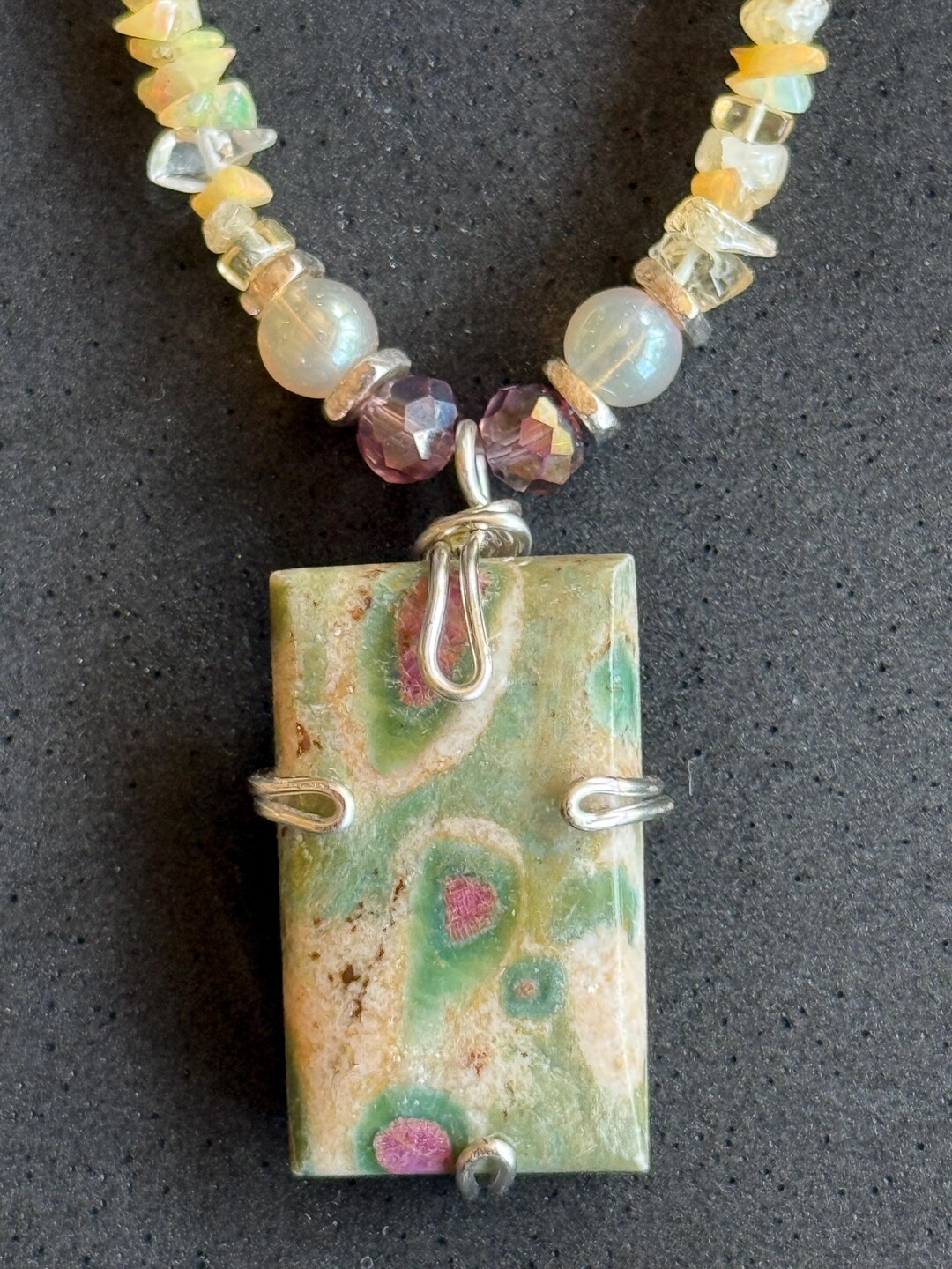 Ruby in Fuchsite Pendant Necklace Heart-centered Healing With Opal Glow ...