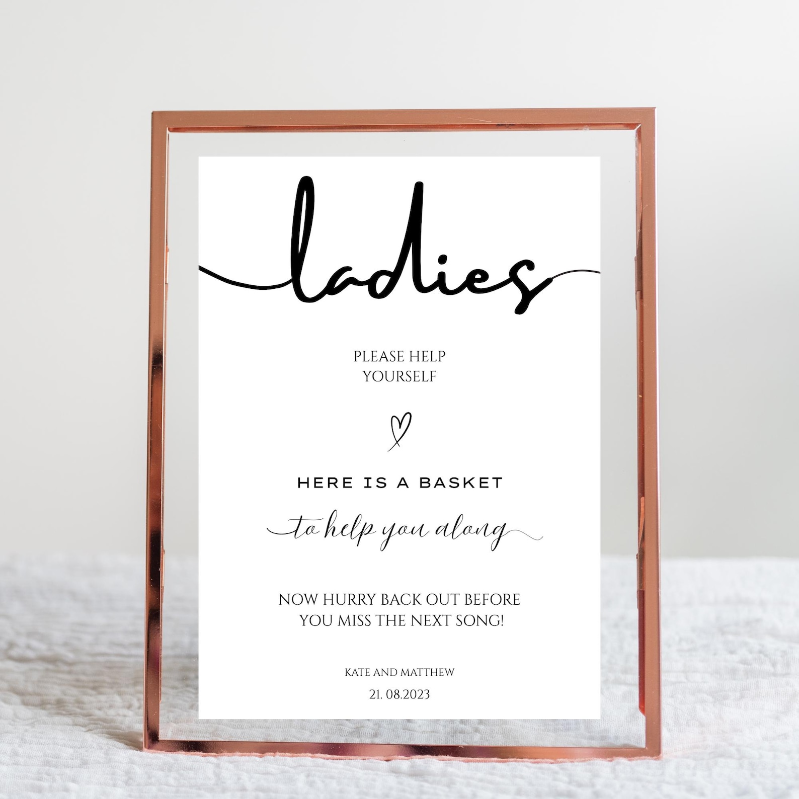 Wedding Bathroom Sign Template, Wedding Ladies Gents Basket Sign ...