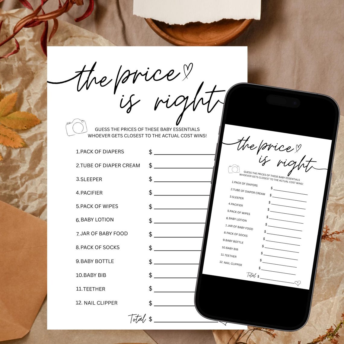 The Price is Right Baby Shower Game | Baby Price is Right | Guess the ...